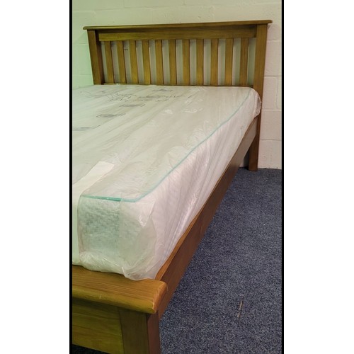 Star Lot : A brand new Solid oak hardwood 4 foot bed with an as new ...