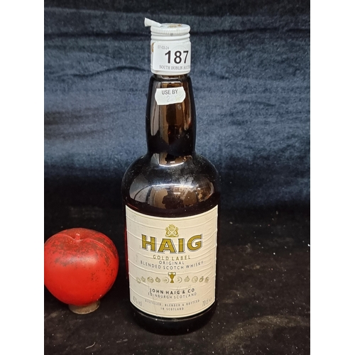 A wonderful sealed 70cl bottle of Haig gold label original blend scotch ...