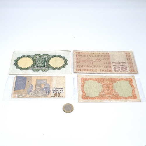 A collection of Irish bank notes consisting of a 10 shilling Lady ...