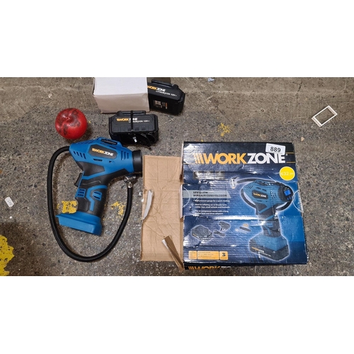 Lot 889: Workzone 12V Li-Ion Mini Air Compressor, versatile for ...