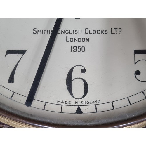A handsome antique Smiths English Clocks Ltd, London, circular wall ...