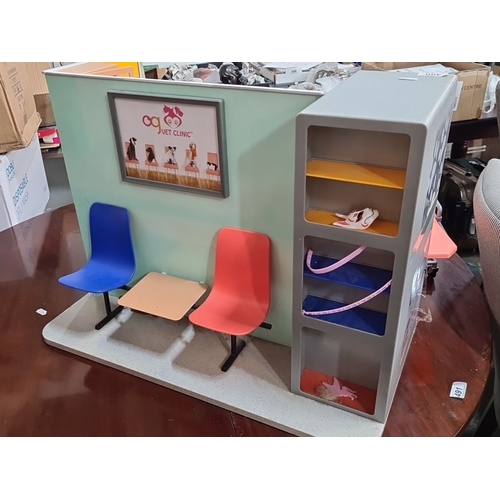 Toy Vet Clinic Playset featuring examination table, sink, stretcher ...