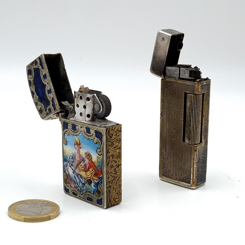 Two antique/vintage flint lighters. The first with very attractive ...