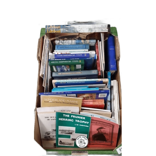 Mixed lot of nautical books, titles include OLSEN'S Fisherman's ...
