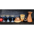 Seven piece of Louis Mulcahy Irish Studio pottery including a cheese ...