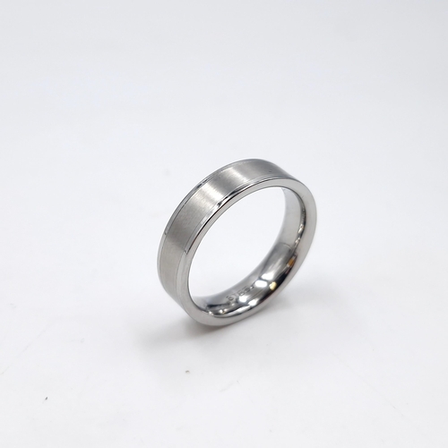 An engine turned stainless steel gents ring. Size - W. Weight - 6.76 ...
