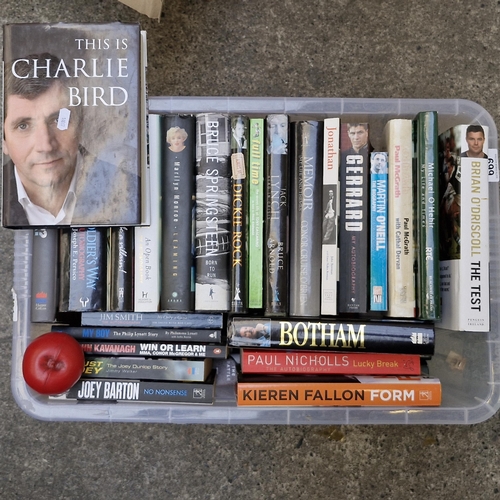 A crate of approx 20 hardback books of autobiographical interest ...