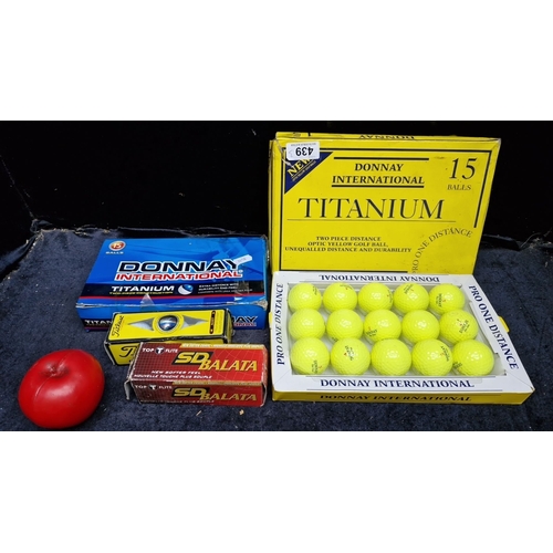 Lot of new golf balls, including Titanium, Top Flite SB Balata, and ...
