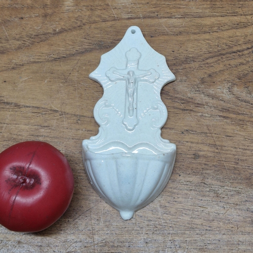 star lot A fantastic antique Belleek wall mounted ecclesiastical holy ...