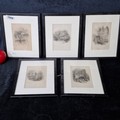 A series of five mezzotint prints after original engravings by 'J M W ...