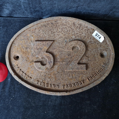 A Fascinating original Antique Irish Cast Iron Railway Sign reading ...