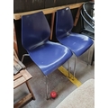 Pair of modern blue plastic reception chairs with chrome legs. Previous ...