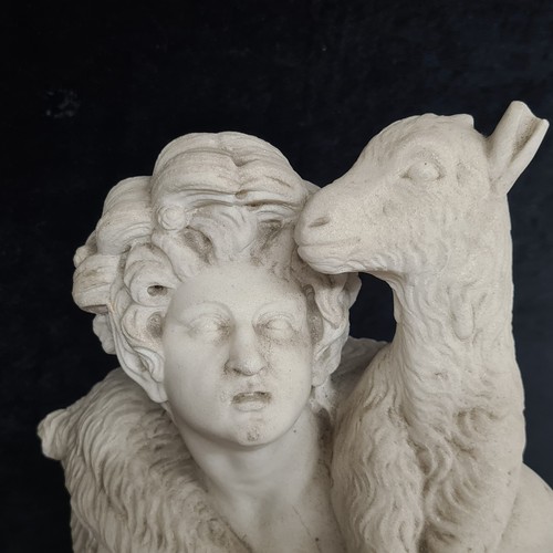 Star Lot: A fabulous marble statue of faun with kid after a Roman ...