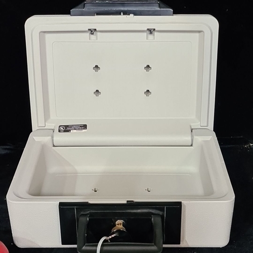 SentrySafe 1100 fire-resistant lockable security chest, light grey ...