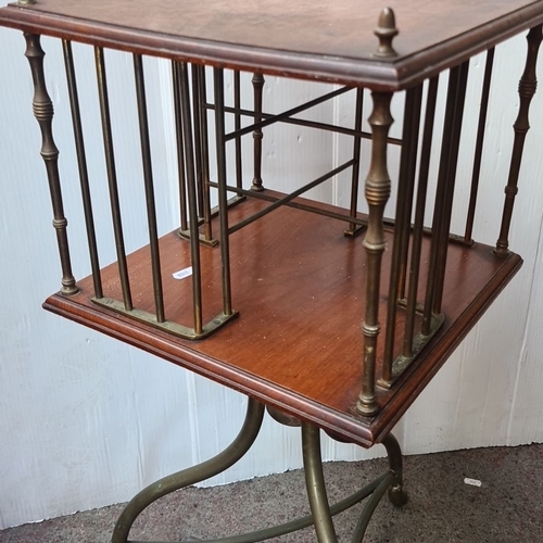 Star Lot : An Antique mahogany square two-tier revolving book stand ...