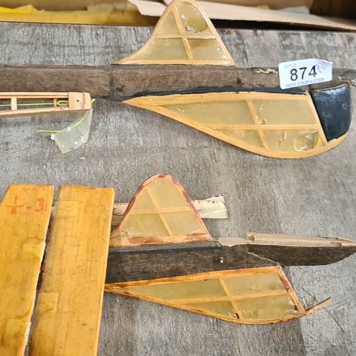 Collection of mid-20th-century balsa and plywood model aircraft ...