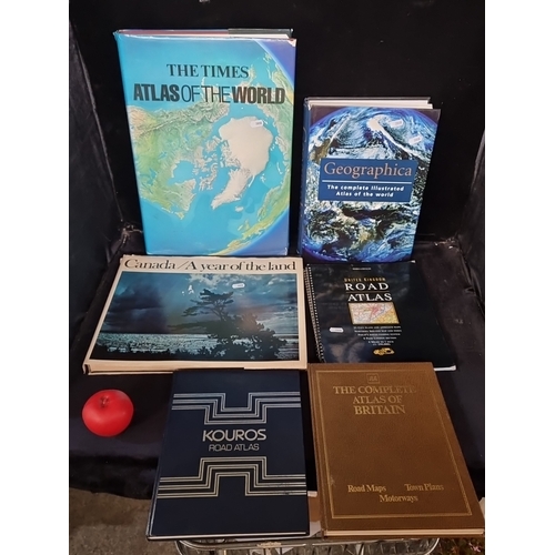Collection of six atlas and road map books: The Times Atlas of the ...