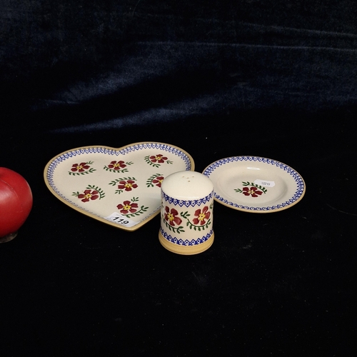 Three pieces of Nicholas Mosse Irish Studio Pottery Spongeware in the ...