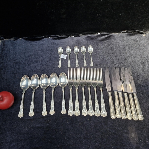 A bag of Newbridge Silverware cutlery including knives, forks, spoons.