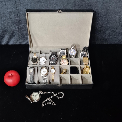 A collection of fifteen assorted watches. Along with a 'Amona Quartz ...