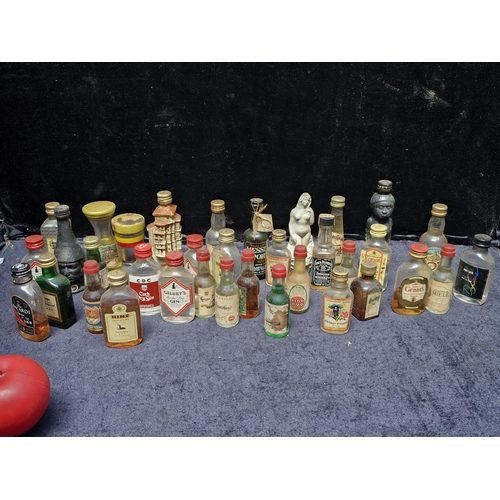 30+ vintage collectible alcohol miniature bottles. Some unusual Spanish ...