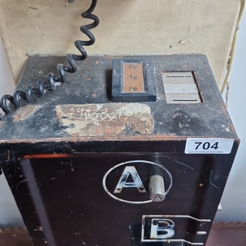 Star Lot: Black Bakelite GPO 332 rotary-dial telephone mounted above ...