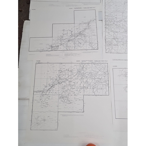 A series of eleven prints after original lithograph maps. Features ...