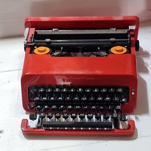 A very cool Olivetti 'Valentine' portable typewriter, red ABS body with ...