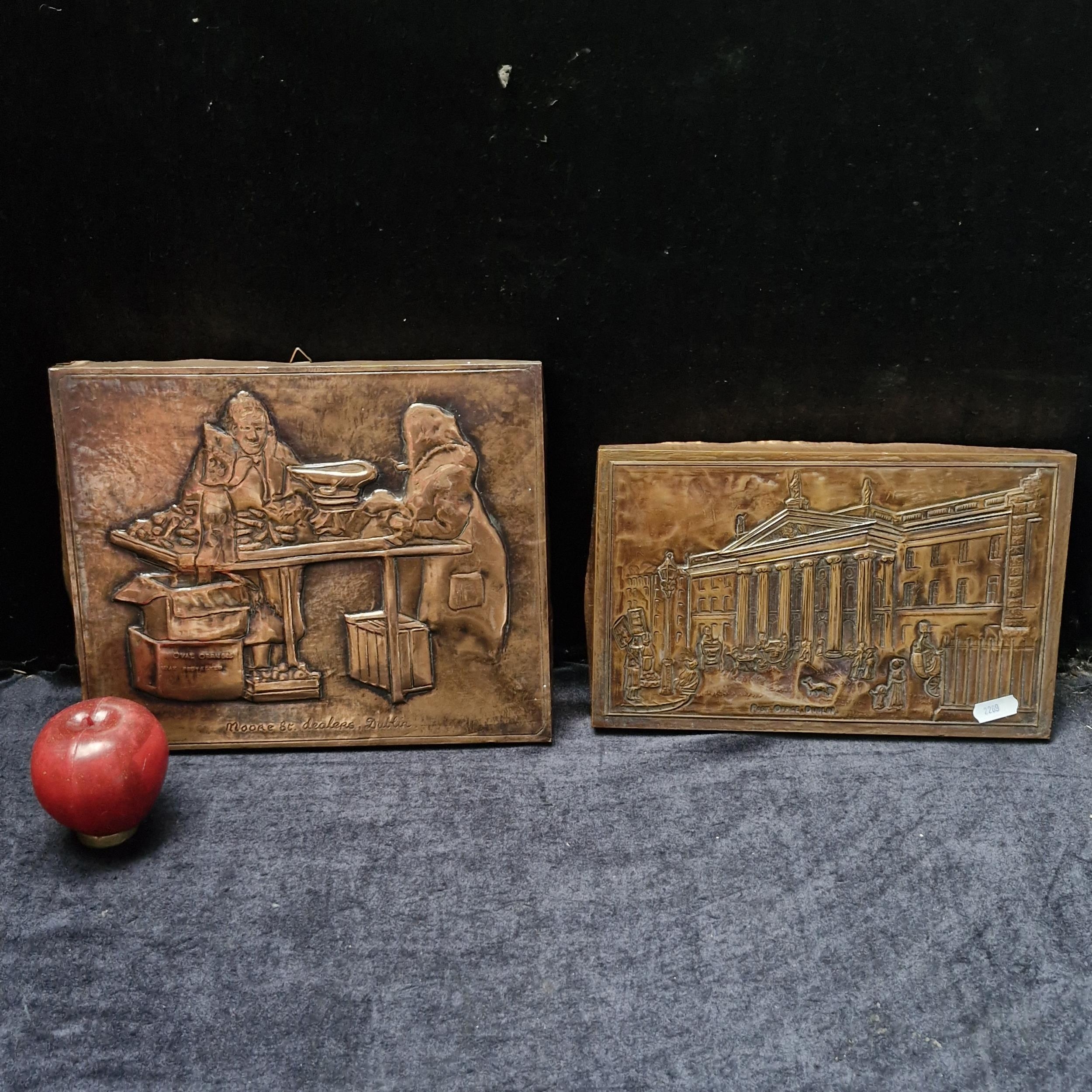 Two nicely detailed hand beaten works in Copper by Two Irish artists ...