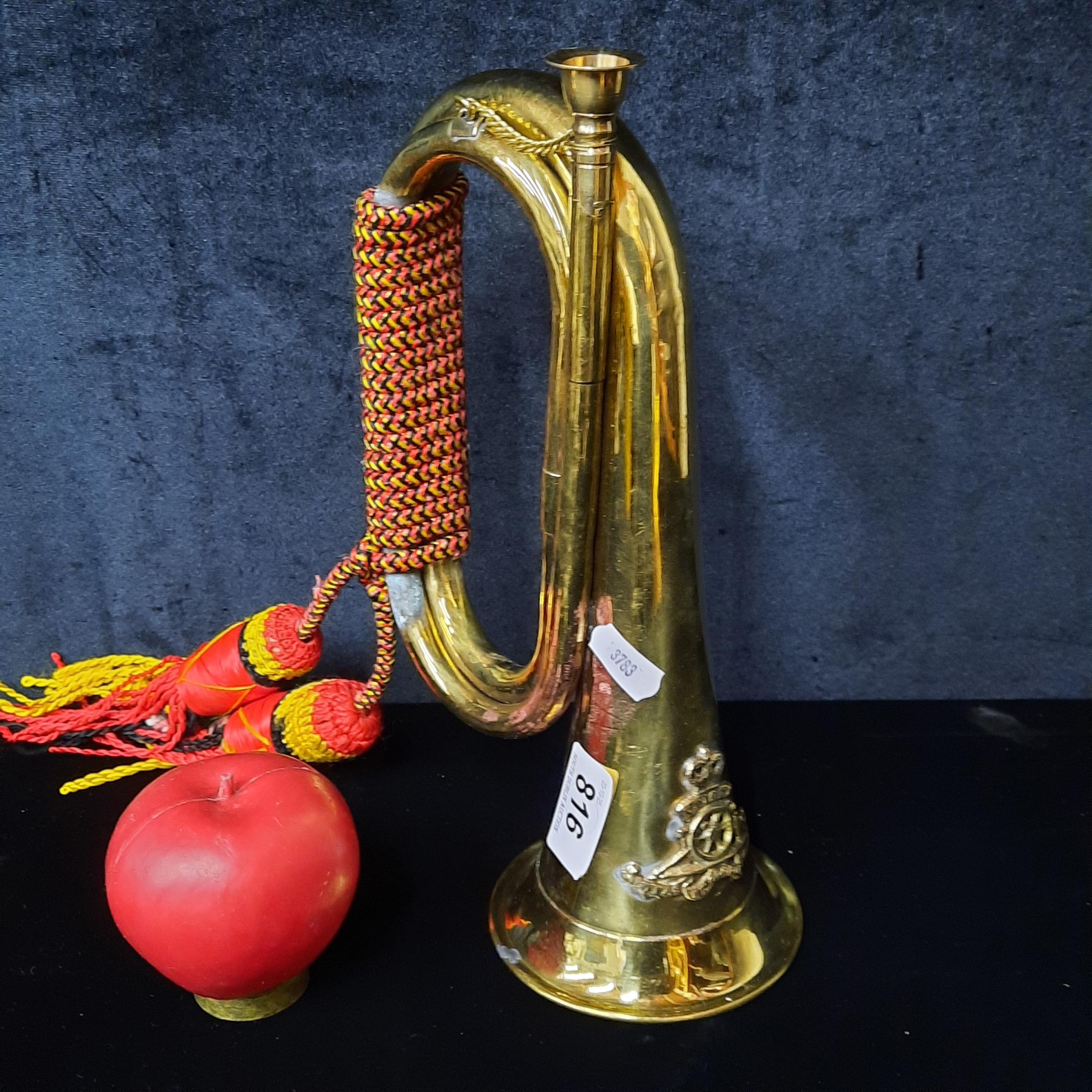 A fantastic brass British military bugle.