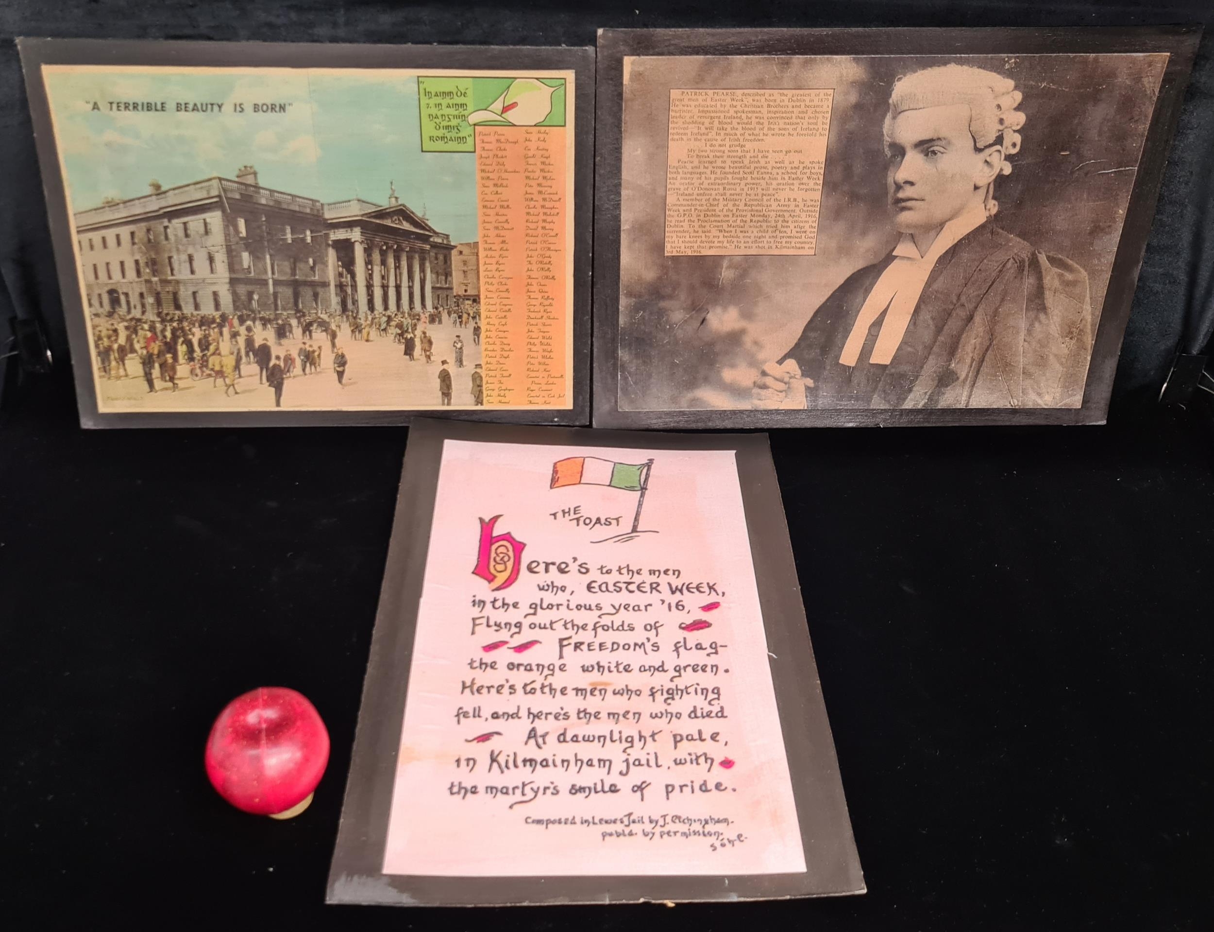 Three vintage prints of Irish history interest. Includes a coloured ...