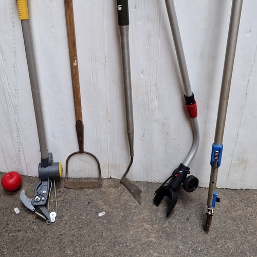 Set of 5 garden hand tools: FloraBest telescopic tree pruner, Parkside ...