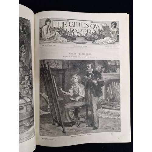 An antique circa 1895 hardback book entitled Girl's Own Paper Vol. XVI ...