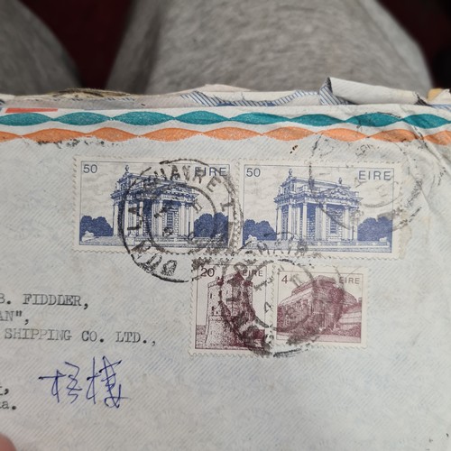 A collection of vintage franked stamps and letters from all over the ...