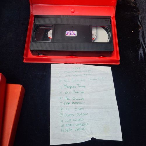 Six home video VHS recordings of the 1985 Live Aid concert. Broken up ...