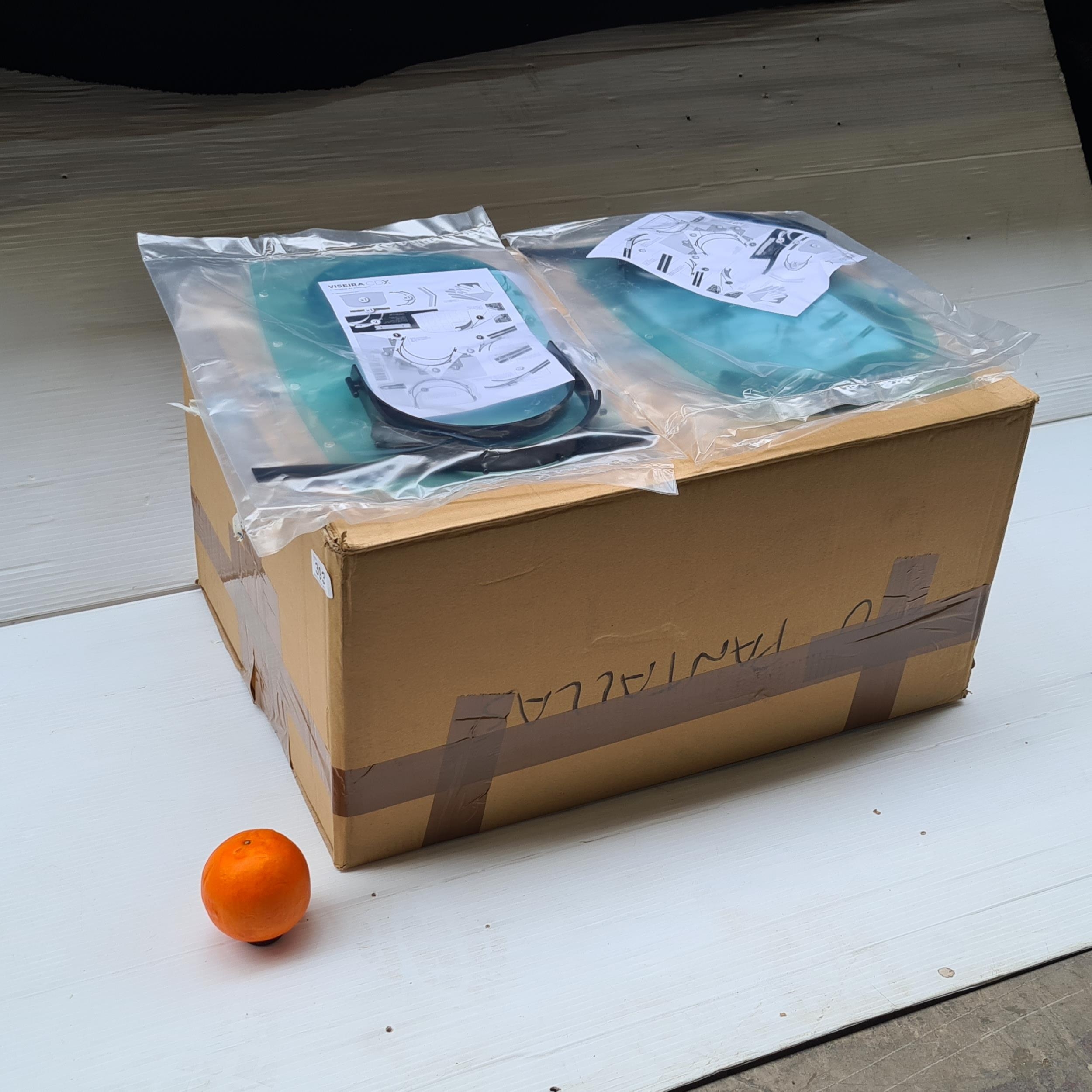 A box containing in excess of 35 brand new 'Viseira' Protective face ...