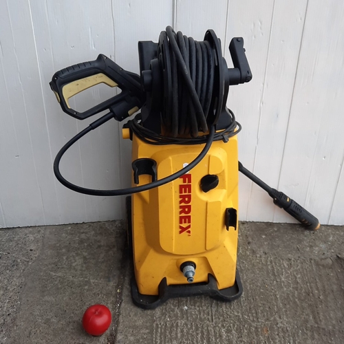 Ferrex electric pressure washer, yellow casing, integrated hose reel ...