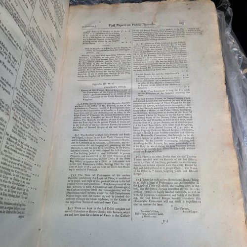 A large antique very early 19th century report of the Commissioners on ...