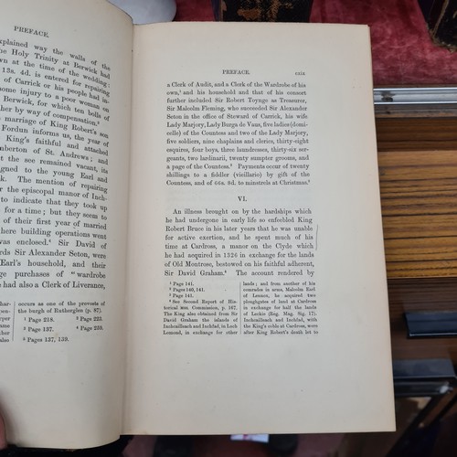 Four antique hardback volumes of the Exchequer Rolls of Scotland ...