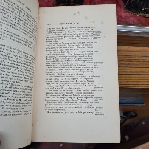 Four antique hardback volumes of the Exchequer Rolls of Scotland ...