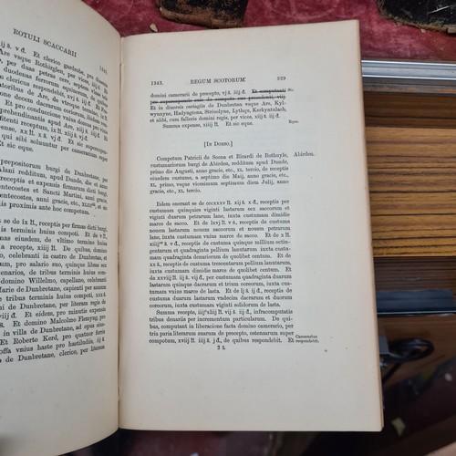 Four antique hardback volumes of the Exchequer Rolls of Scotland ...