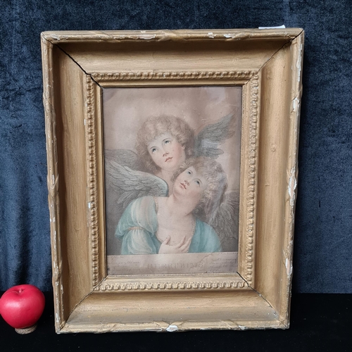 A wonderful 19th century mezzotint print titled 'Cherubims' by ...