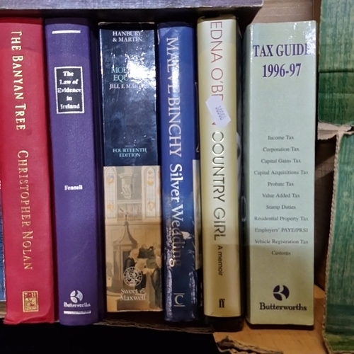 Box containing an assorted group of hardback books, chiefly Irish legal ...