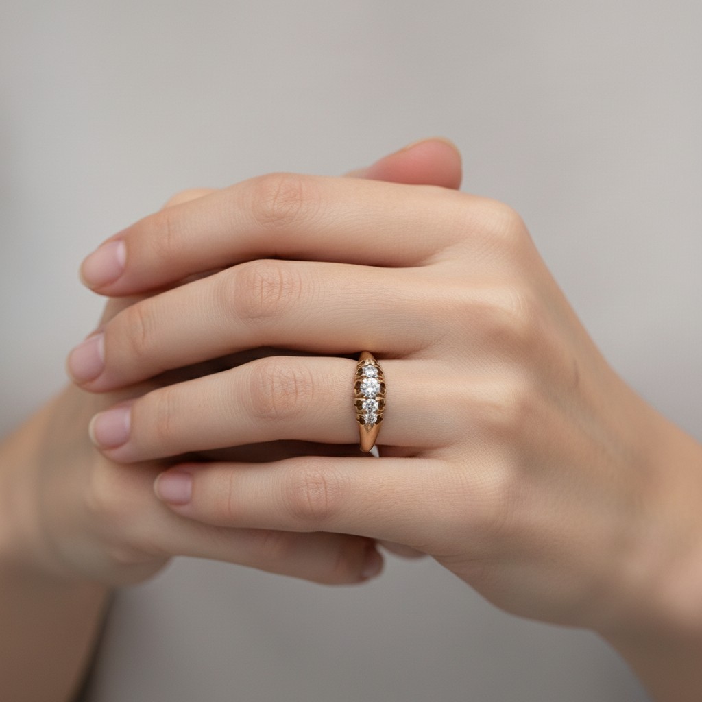 Star Lot: A fine example of a beautiful graduated Diamond ring set in ...