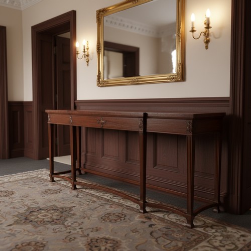 Star Lot : A lovely long breakfront console table, with rectangular top ...