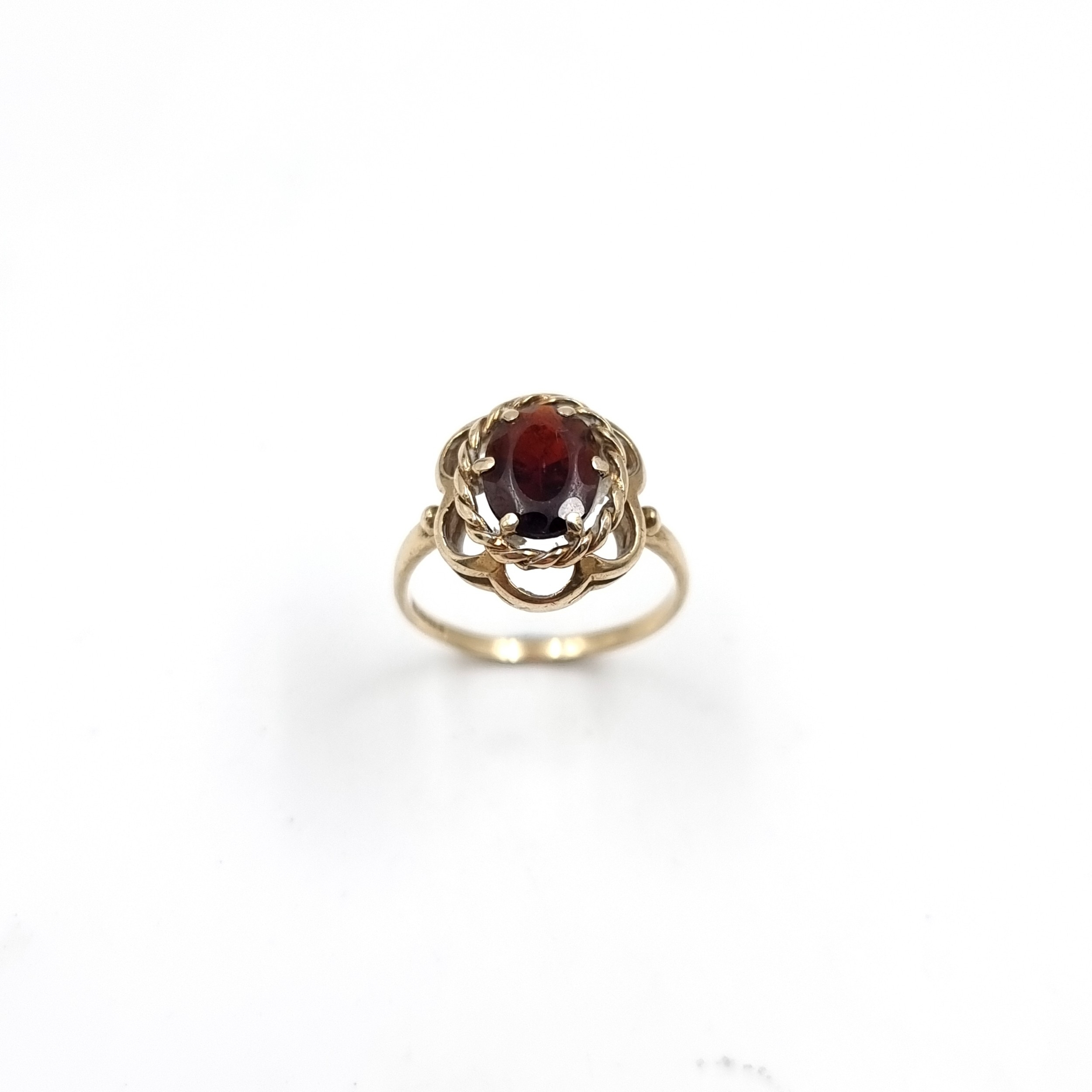 Star Lot: A Fine antique Garnet Crown mounted nine carat gold ring ...