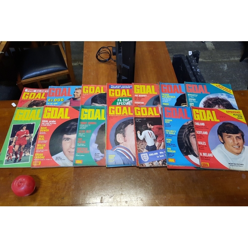 Group of vintage Goal football magazines, including issues from 1970 ...