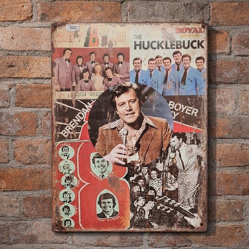 A large printed metal wall sign featuring Royal Showband 'The ...