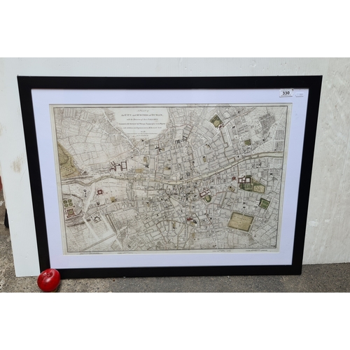 A vintage map featuring 'A plan of the city and suburbs of Dublin, with ...