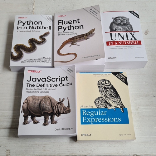 A group of computer programming and technical reference paperbacks ...